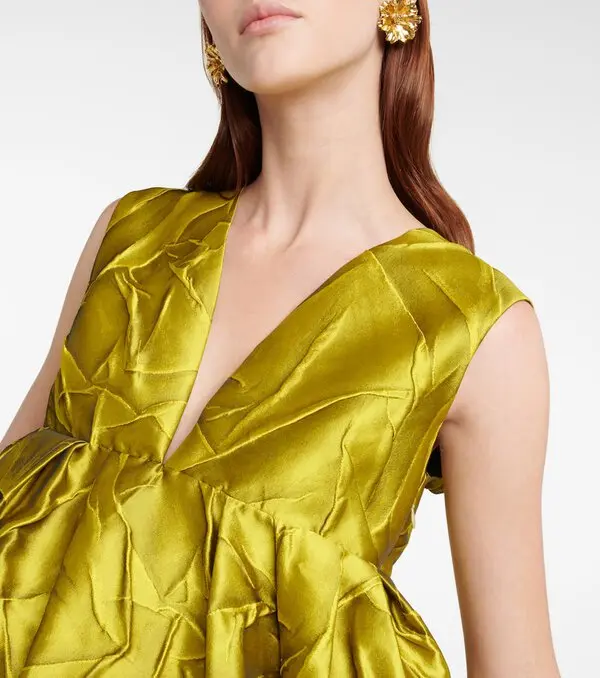 Dries Van Noten Peplum Cloqué Top