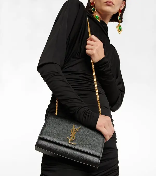 Saint Laurent Kate Small Leather Shoulder Bag - Black