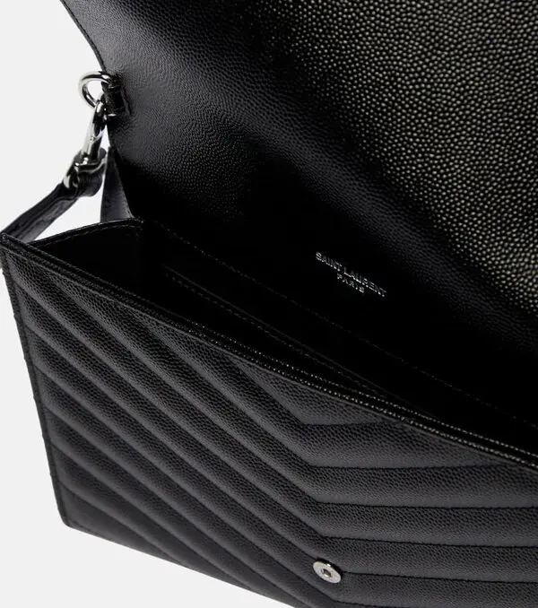Saint Laurent Cassandre Leather Clutch - Black
