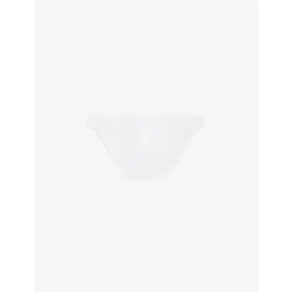 COU COU Pointelle High-rise Cotton Briefs - White