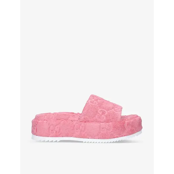 Gucci Angelina Gg-print Ctton-sponge Slides