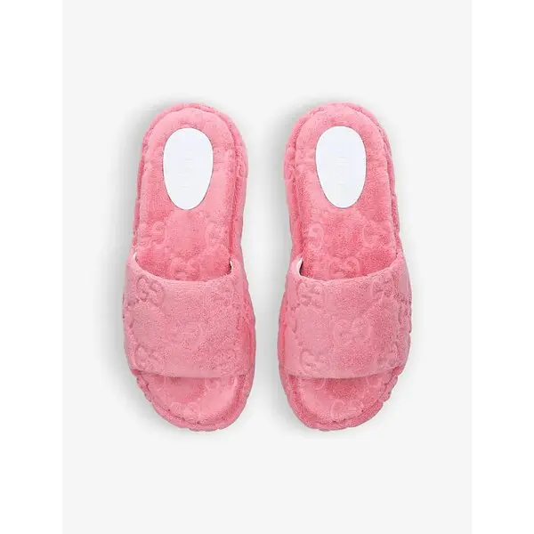 Gucci Angelina Gg-print Ctton-sponge Slides