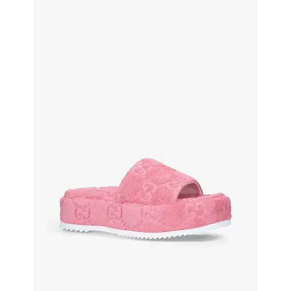 Gucci Angelina Gg-print Ctton-sponge Slides
