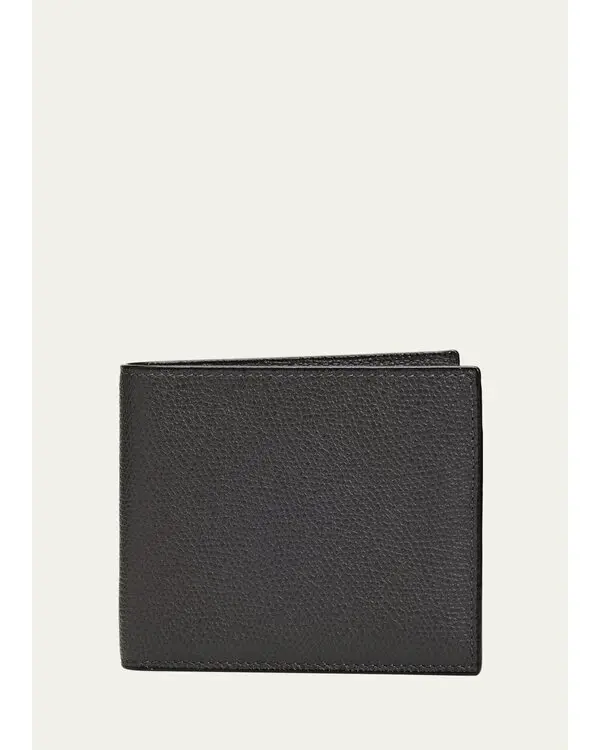 VALEXTRA Leather V-cut Bifold Wallet - Amaranto