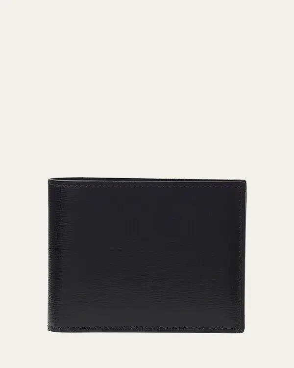 VALEXTRA Leather V-cut Bifold Wallet - Nero Nn