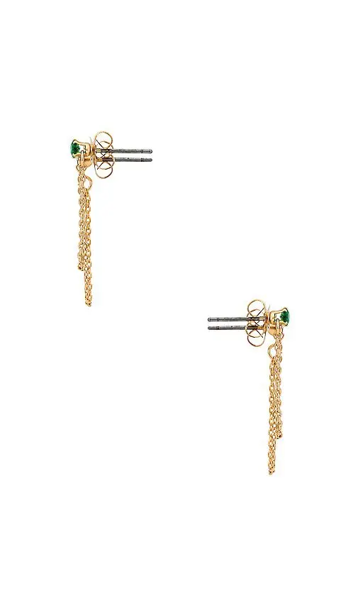 Ettika Emerald Charm Earrings - Green