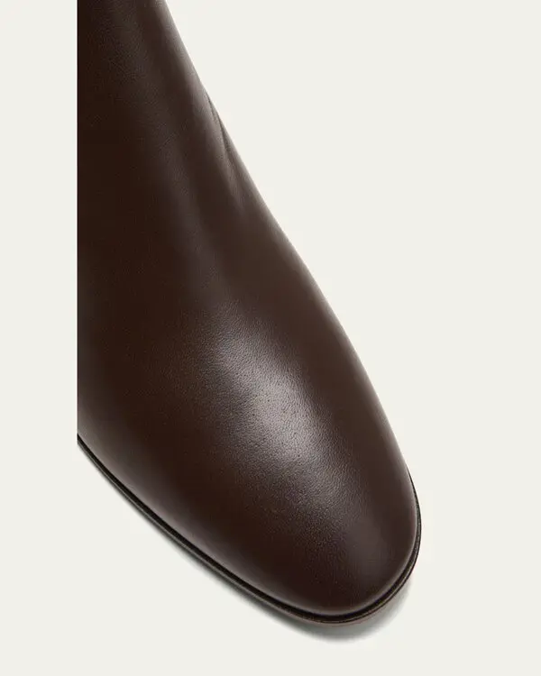 Santoni Halfrida Nappa Zip Ankle Booties - Dark Brown