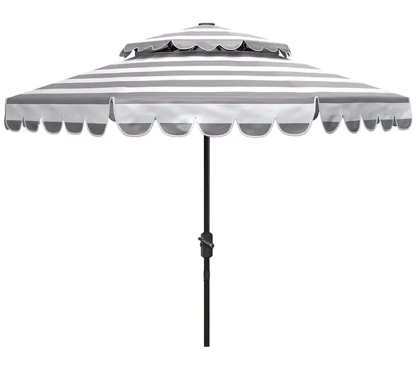 SAFAVIEH Vienna 9' Round Double Top Crank Umbrella Sa Favieh - One-color