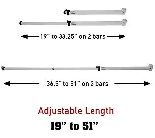 SECURITYMAN 51' Adjustable Sliding Door And Window White Se Curity Lock Bar