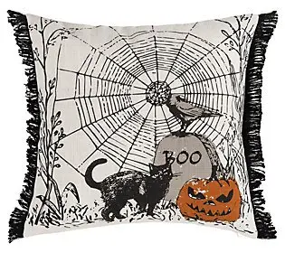VALERIE PARR HILL 18' X 18' Jol Boo Spider Web Pillow Valerie - One-color