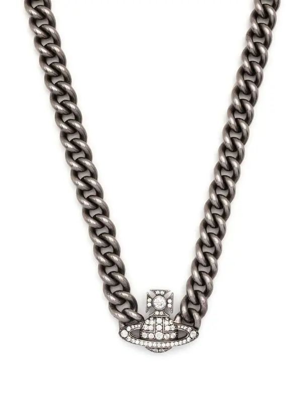 VIVIENNE WESTWOOD Crystal-embellished Orb Necklace - Silver