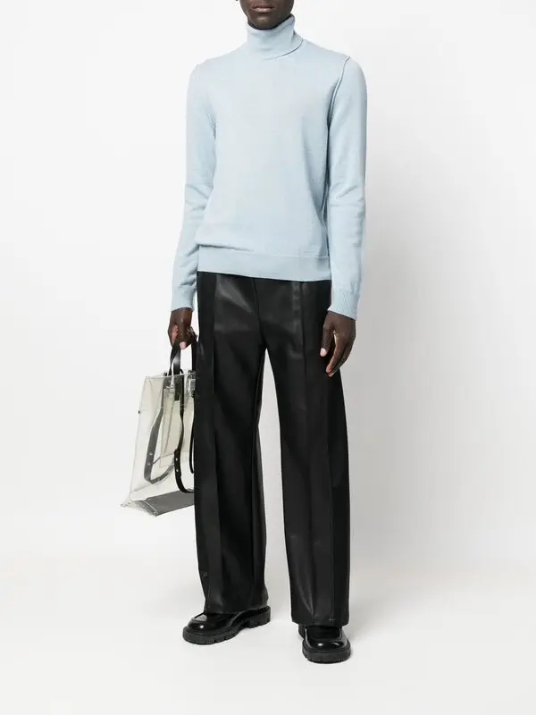 MAISON MARGIELA High-neck Cashmere Sweater - Blue