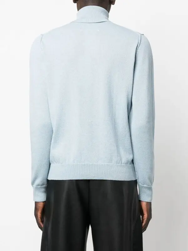MAISON MARGIELA High-neck Cashmere Sweater - Blue