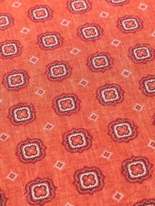 Brunello Cucinelli Geometric-print Pocket Square - Red