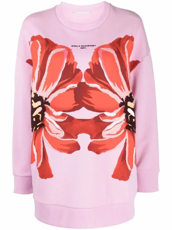 Stella McCartney Floral Print Sweatshirt - Pink
