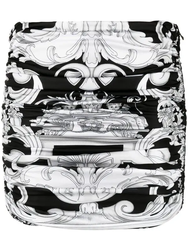 Versace Baroque-print Mini Skirt