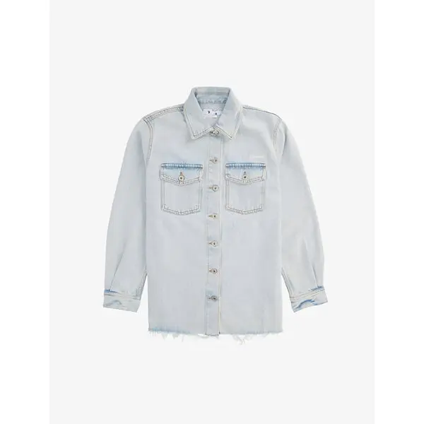 Off-White Diag Logo-print Oversized-fit Denim Shirt