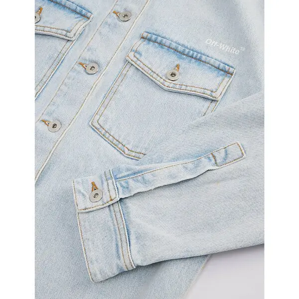 Off-White Diag Logo-print Oversized-fit Denim Shirt