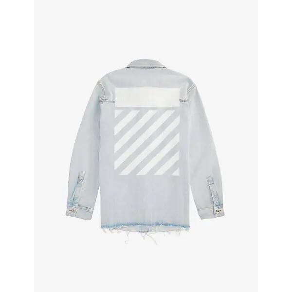 Off-White Diag Logo-print Oversized-fit Denim Shirt