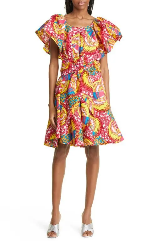 THE OULA COMPANY Print Convertible Cotton Dress