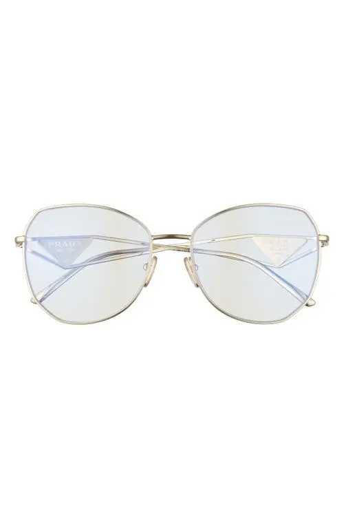 Prada 57mm Irregular Sunglasses - Pale Gold