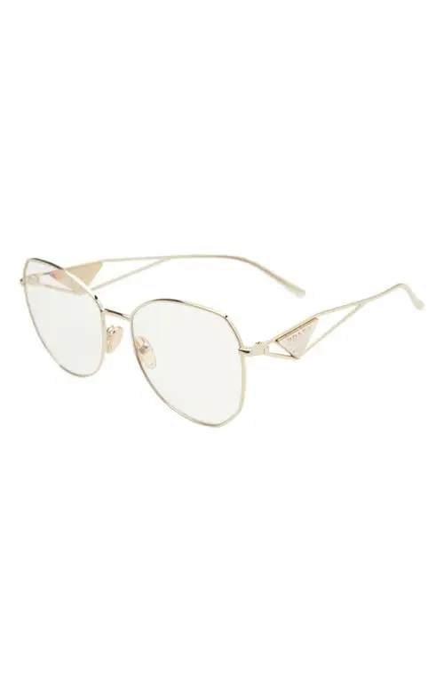 Prada 57mm Irregular Sunglasses - Pale Gold