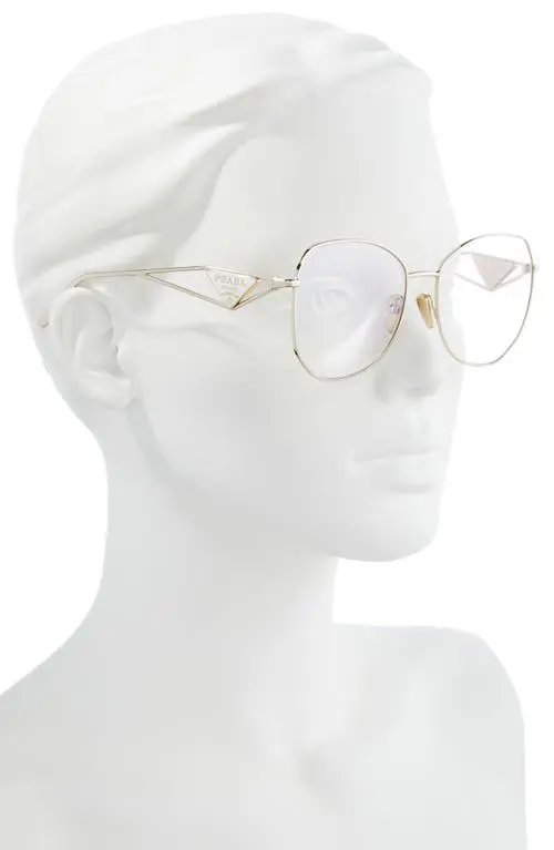 Prada 57mm Irregular Sunglasses - Pale Gold