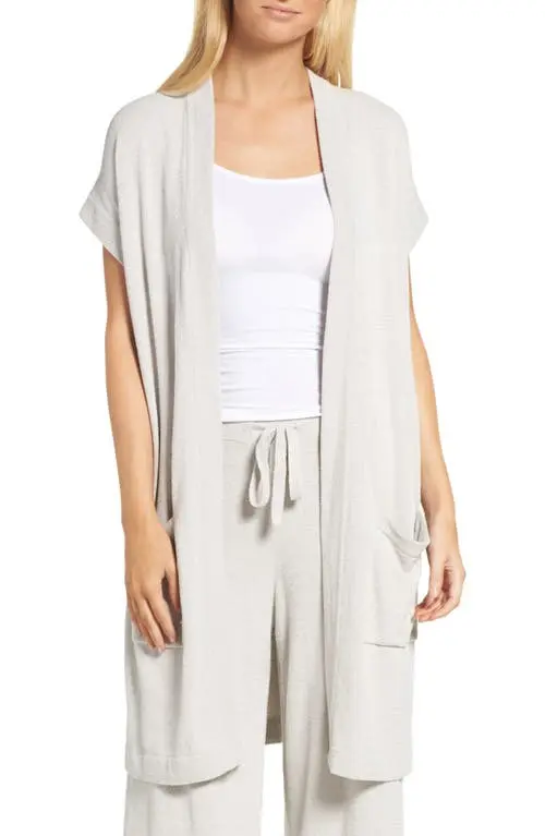 Barefoot Dreams Cozychic Ultra Lite® Lounge Cardigan - Fog Gray