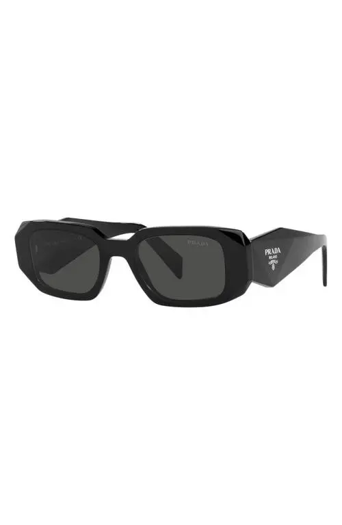 Prada Runway Rectangular Sunglasses - Black/ Dark Grey