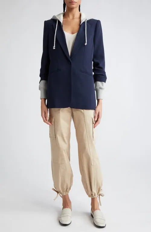 Cinq À Sept Hooded Khloe Jacket - Navy/heather Grey