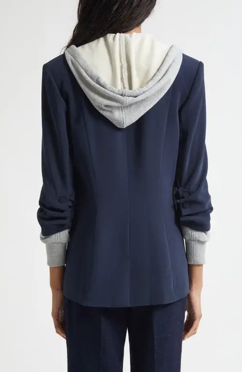 Cinq À Sept Hooded Khloe Jacket - Navy/heather Grey