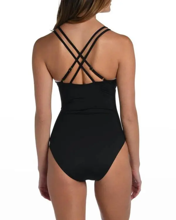 La Blanca Lace-up One-piece Swimsuit - Black