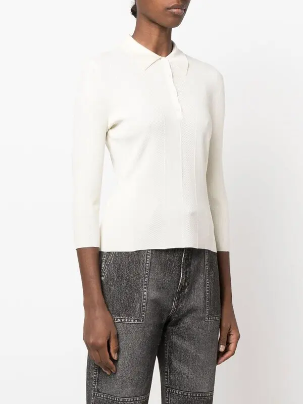 Rag & Bone Pacey Ribbed-knit Polo Top