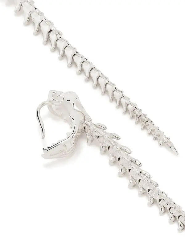SHAUN LEANE Serpent Trace Diamond Drop Earrings - Silver