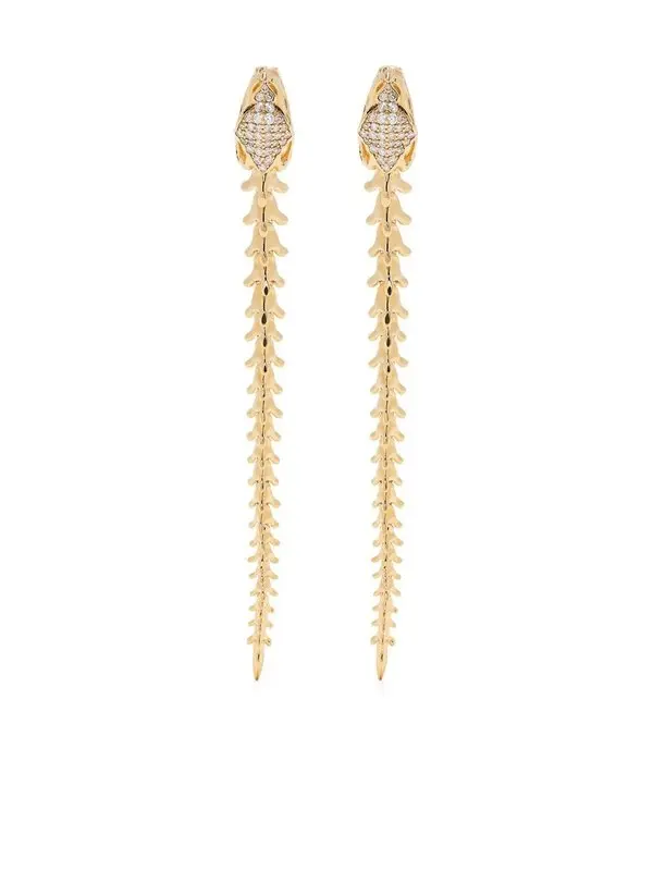 SHAUN LEANE Serpent Trace Diamond Drop Earrings - Gold