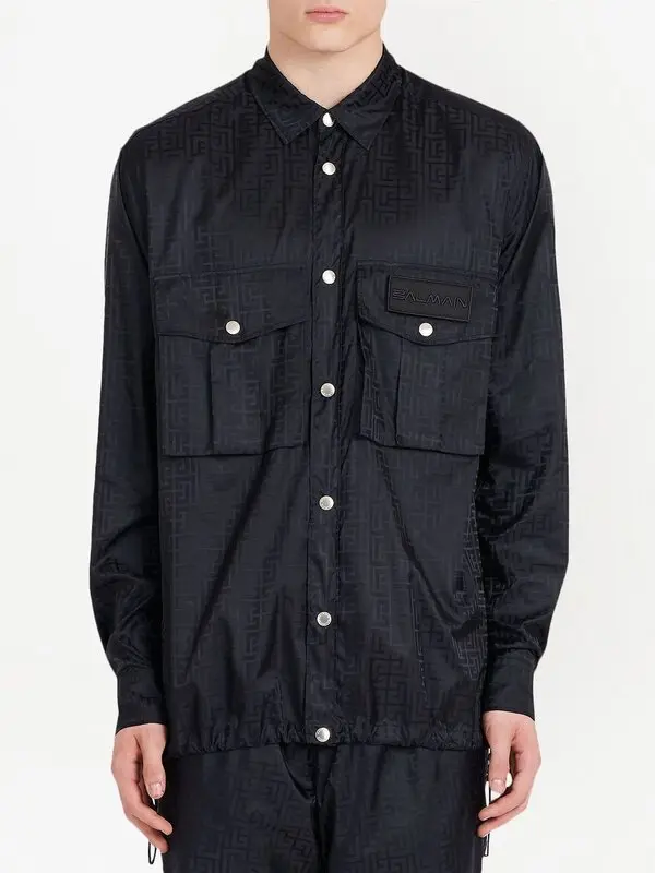 Balmain Monogram Button-up Over Shirt