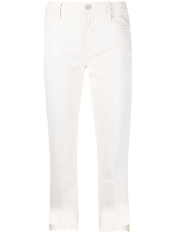FRAME High-waisted Cropped Jeans - Neutrals