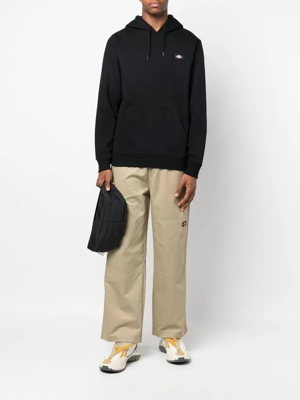 Dickies Logo-patch Long-sleeve Hoodie - Black