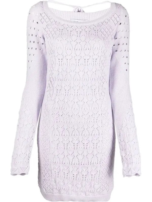 Attico Open-knit Minidress - Purple