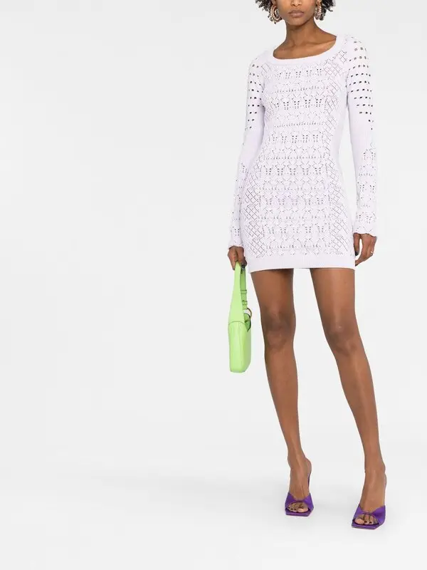 Attico Open-knit Minidress - Purple