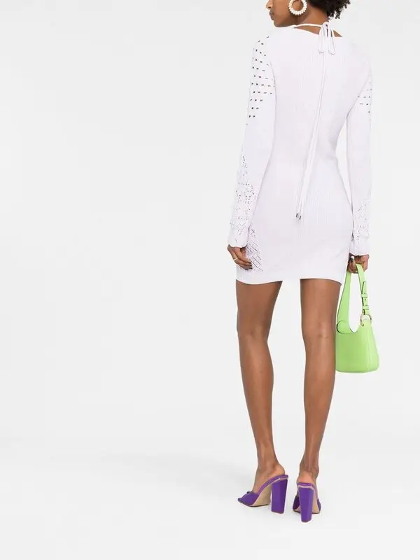 Attico Open-knit Minidress - Purple
