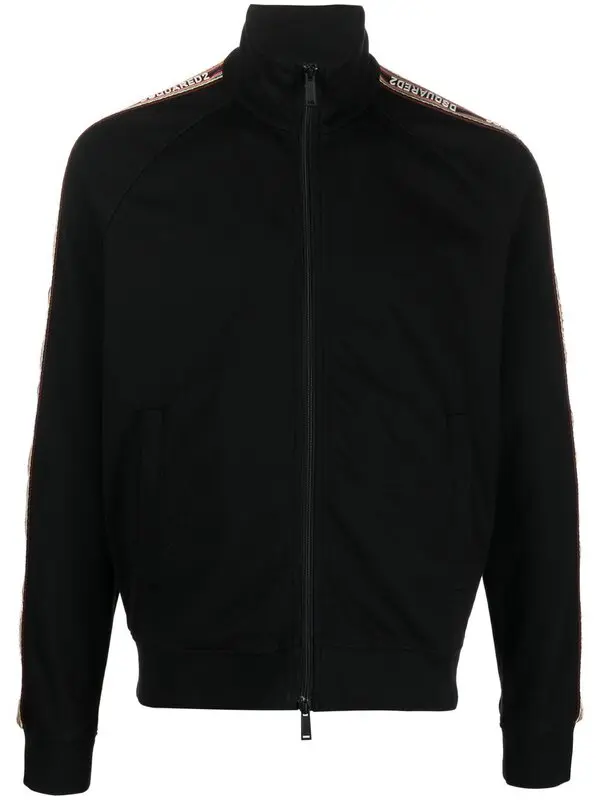 Dsquared2 Embroidered-logo Zip-up Sweatshirt - Black