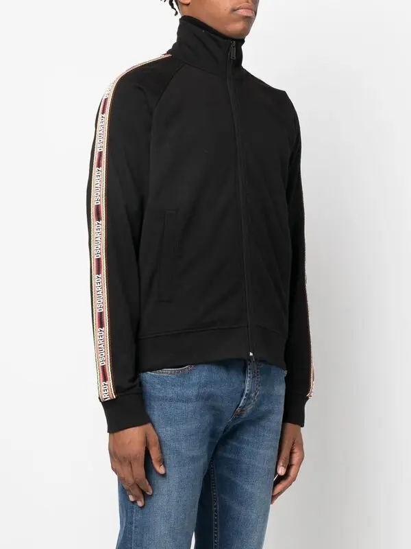 Dsquared2 Embroidered-logo Zip-up Sweatshirt - Black