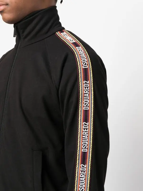 Dsquared2 Embroidered-logo Zip-up Sweatshirt - Black