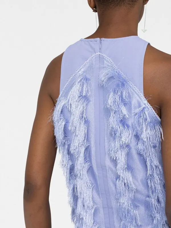 GANNI Fringe-detail Sleeveless Top