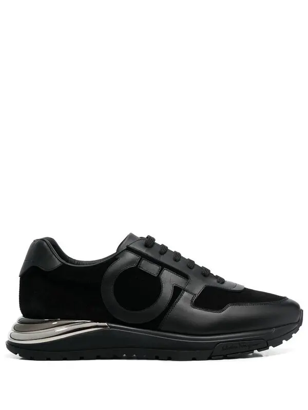 FERRAGAMO Gancini Patch Lace-up Sneakers