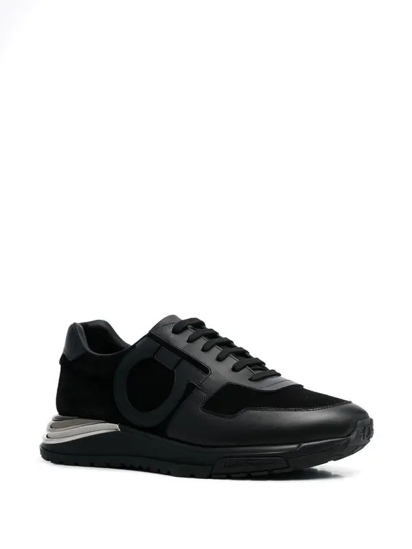 FERRAGAMO Gancini Patch Lace-up Sneakers