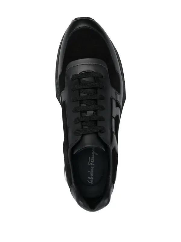 FERRAGAMO Gancini Patch Lace-up Sneakers