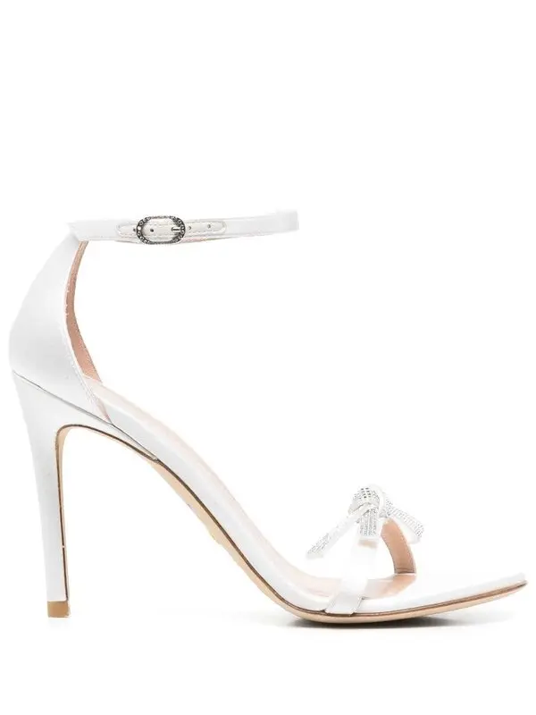 STUART WEITZMAN Nudist Crystal-bow Sandals
