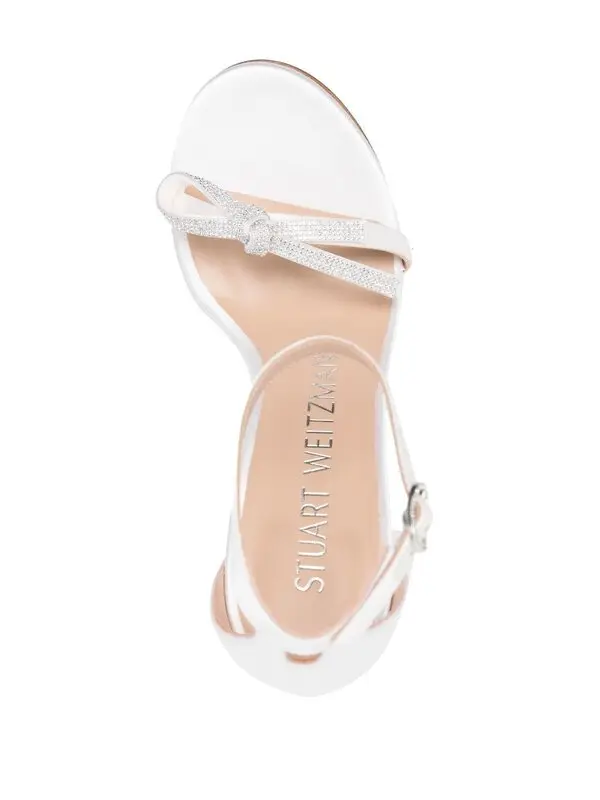 STUART WEITZMAN Nudist Crystal-bow Sandals